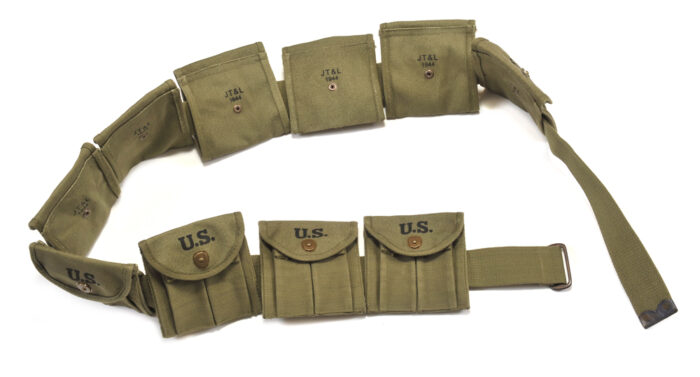 M1 Carbine Bandolier with 10 Magazine Pouches Marked JT&L 1944