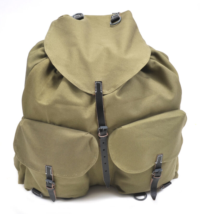 German WW2 1941 Rucksack with Leather Straps Field Green