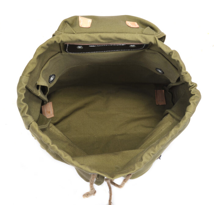 German WW2 1941 Rucksack with Leather Straps Field Green