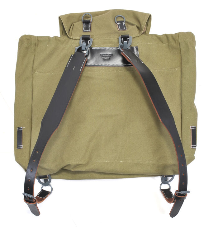 German WW2 1941 Rucksack with Leather Straps Field Green