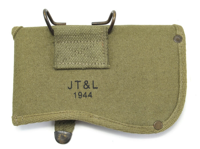 US WW2 Military Hatchet Axe Cover Dark OD marked JT&L 1944