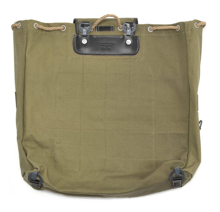 German WW2 M31 Rucksack with Leather Straps Field Green