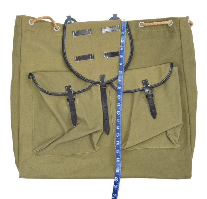 German WW2 M31 Rucksack with Leather Straps Field Green