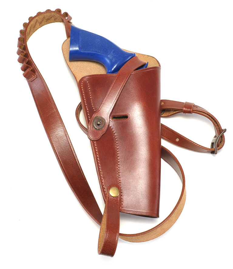 Brown Leather Shoulder Holster with Shell loops fits Ruger GP100, Colt ...