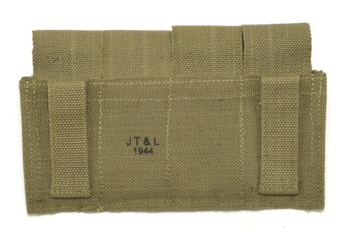 US WW2 Rigger Made M1911 .45 4 cell Magazine Pouch marked JT&L 1944