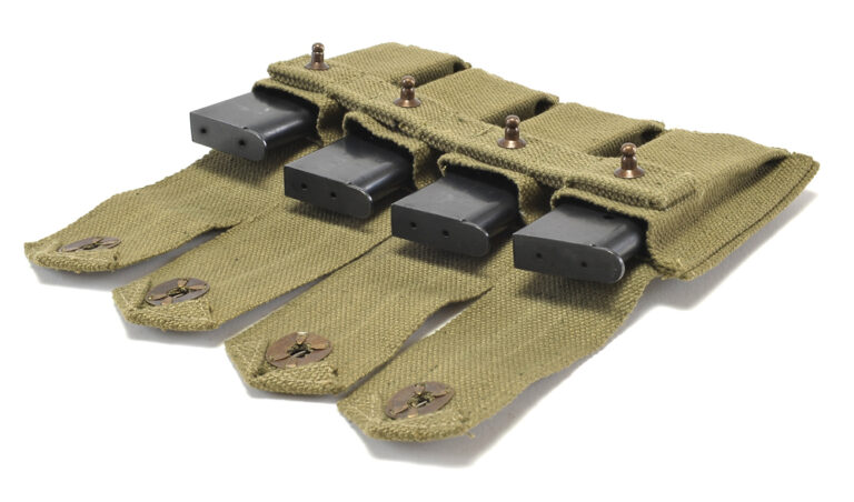 US WW2 Rigger Made M1911 .45 4 cell Magazine Pouch marked JT&L 1944