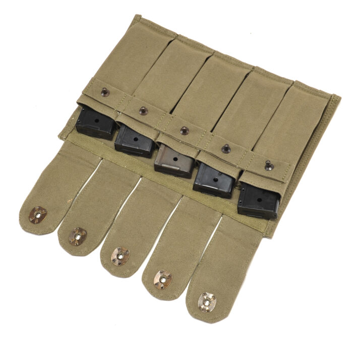 WW2 Rigger Made M1 Carbine 5 Cell Magazine Pouch Marked JT&L 1944