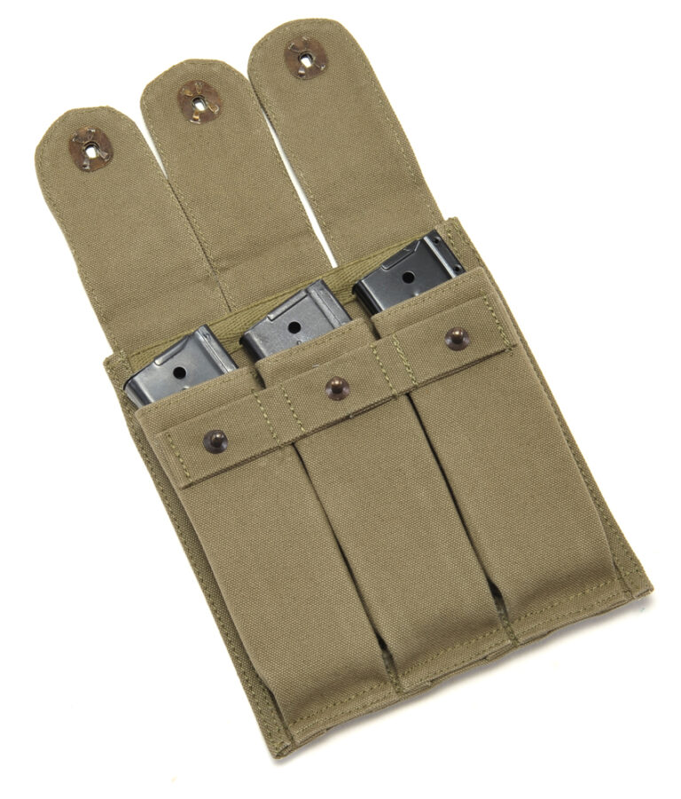 WW2 Rigger Made M1 Carbine 3 Cell Magazine Pouch Marked JT&L 1944