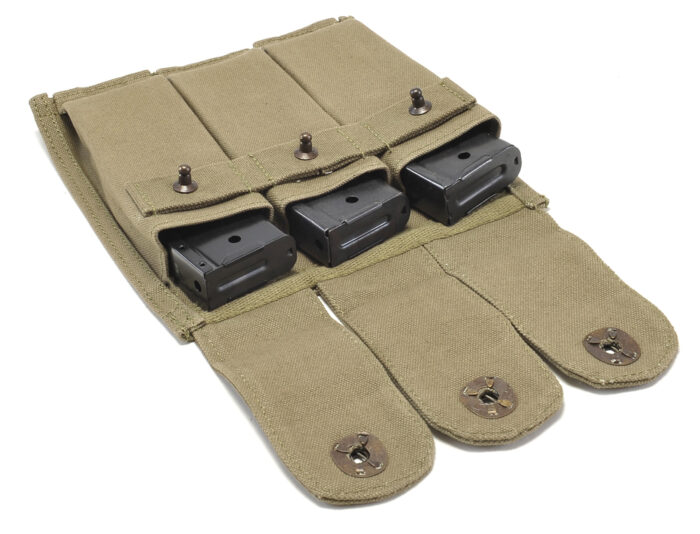 WW2 Rigger Made M1 Carbine 3 Cell Magazine Pouch Marked JT&L 1944