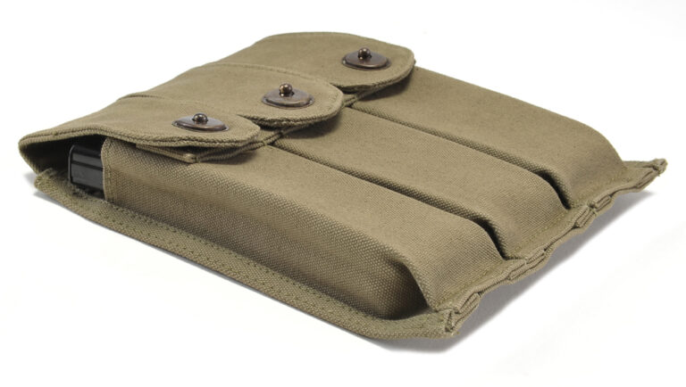 WW2 Rigger Made M1 Carbine 3 Cell Magazine Pouch Marked JT&L 1944