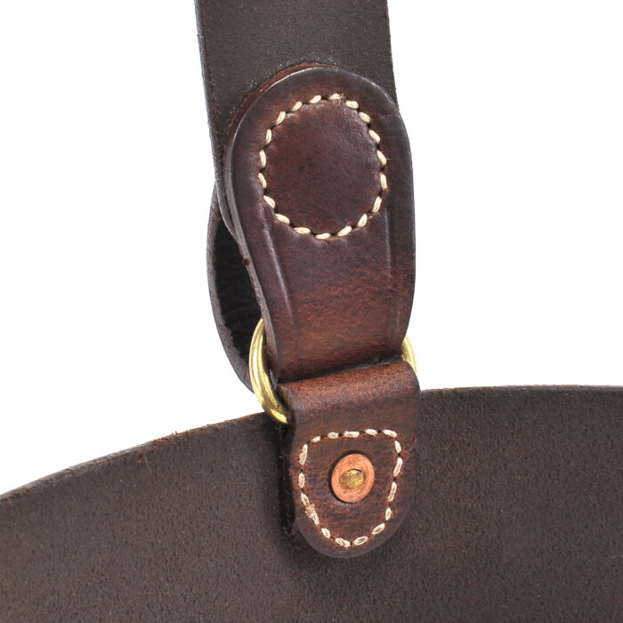 WW1 Sam Browne Belt With Shoulder Strap Premium Drum Dyed Brown Leather
