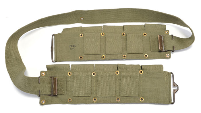 XXL WW2 U.S. M1923 Cartridge Belt Dark OD marked JT&L® 1944 XXL will ...