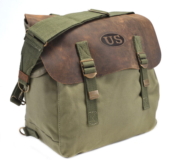 U.S. WW2 M1936 Musette Bag with Shoulder strap Dark OD marked JT&L® 1944