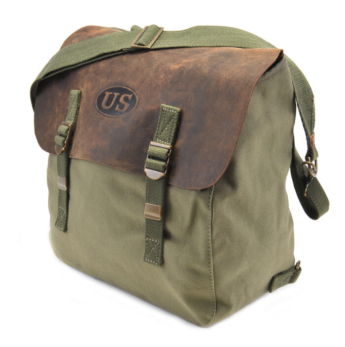 U.S. WW2 M1936 Musette Bag with Shoulder strap Dark OD marked JT&L® 1944