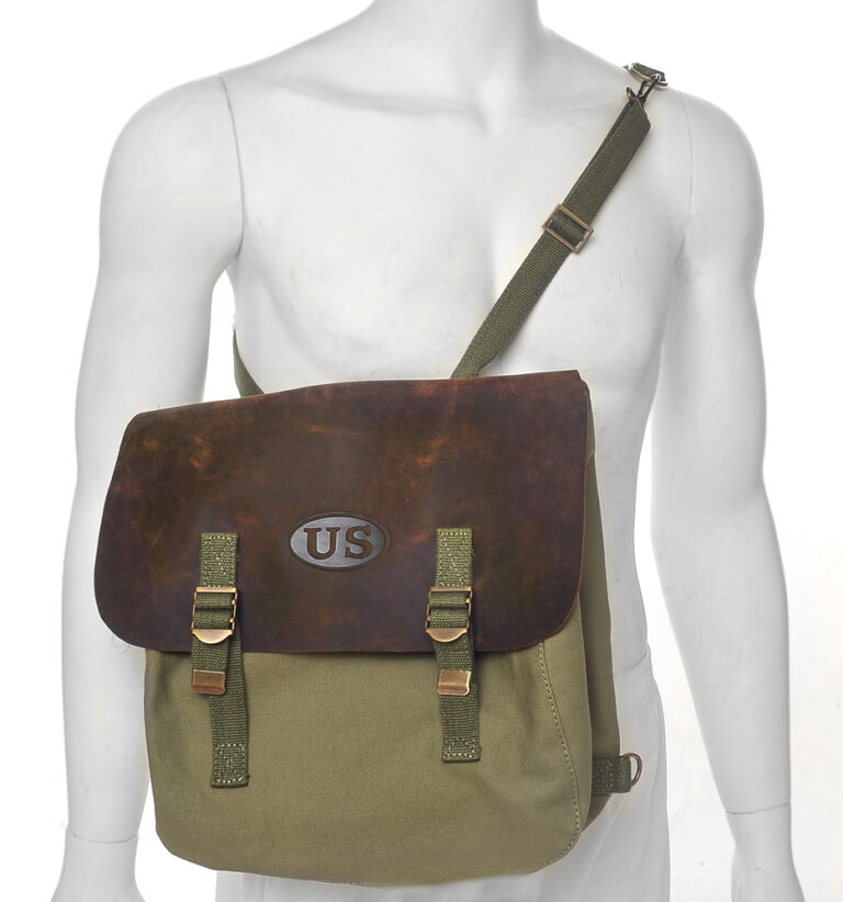 U.S. WW2 M1936 Musette Bag with Shoulder strap Dark OD marked JT&L® 1944
