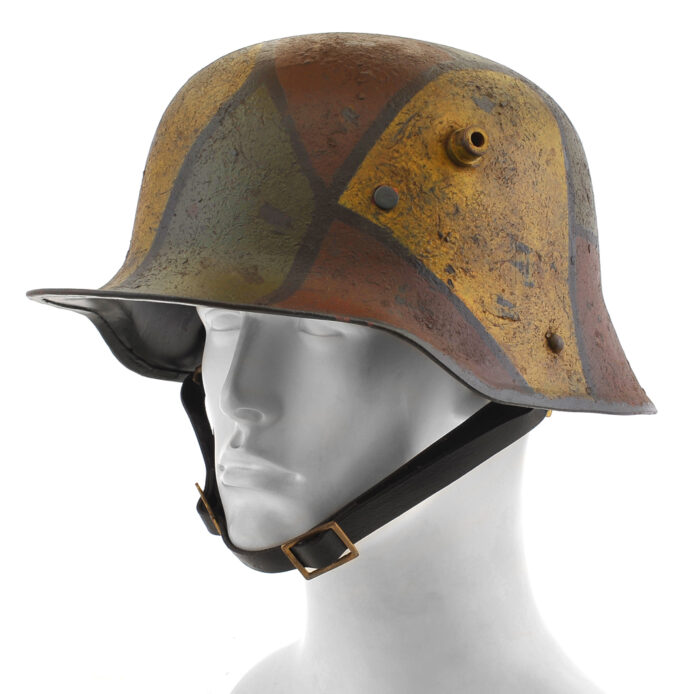 GERMAN WW1 M1916 M16 STAHLHELM HELMET 18 gauge steel With Aged Camouflage