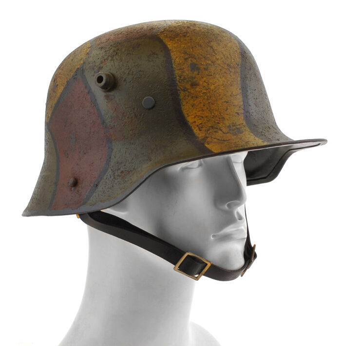 GERMAN WW1 M1916 M16 STAHLHELM HELMET 18 gauge steel With Aged Camouflage