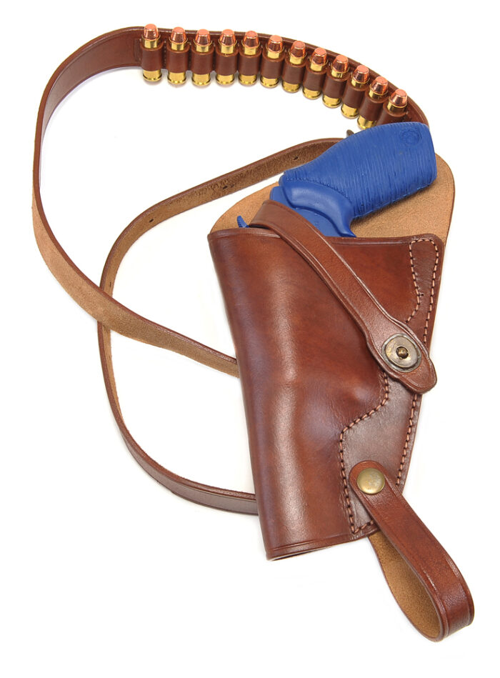Brown Leather Shoulder Holster with Shell loops fits Taurus JudgeBrown ...