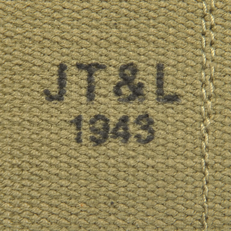 US WW2 Rigger Made M1911 .45 4 cell Magazine Pouch marked JT&L 1943