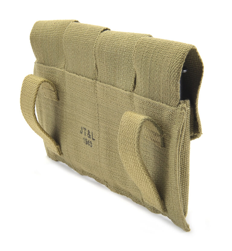 US WW2 Rigger Made M1911 .45 4 cell Magazine Pouch marked JT&L 1943