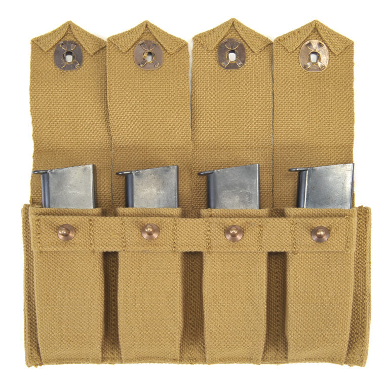 US WW2 Rigger Made M1911 .45 4 cell Magazine Pouch marked JT&L 1944