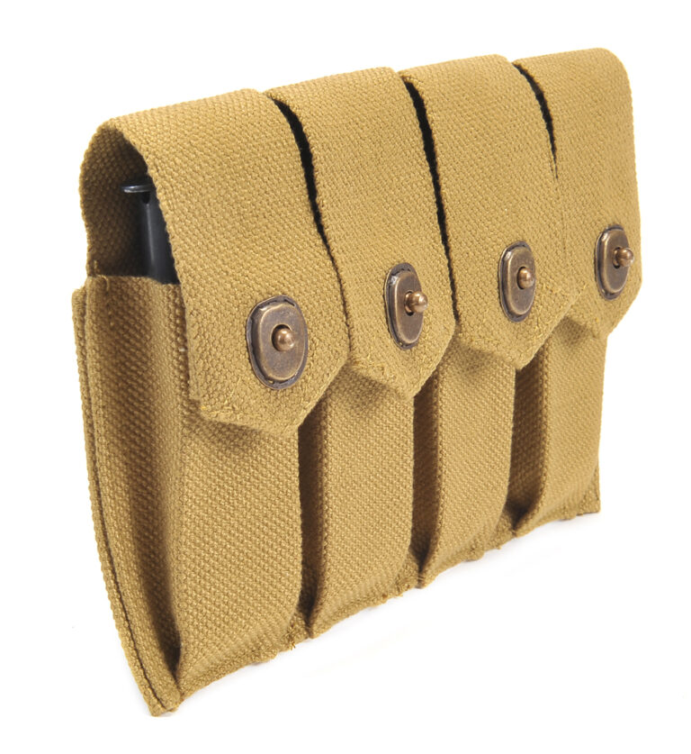 US WW2 Rigger Made M1911 .45 4 cell Magazine Pouch marked JT&L 1944