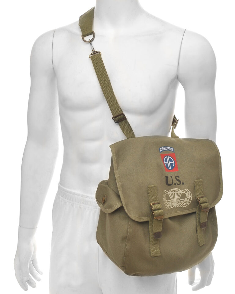 U.S. WW2 82nd Airborne M1936 Musette Bag with Shoulder strap Dark OD ...