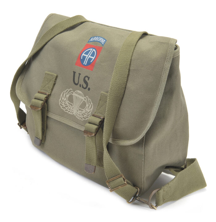 U.S. WW2 82nd Airborne M1936 Musette Bag with Shoulder strap Dark OD ...