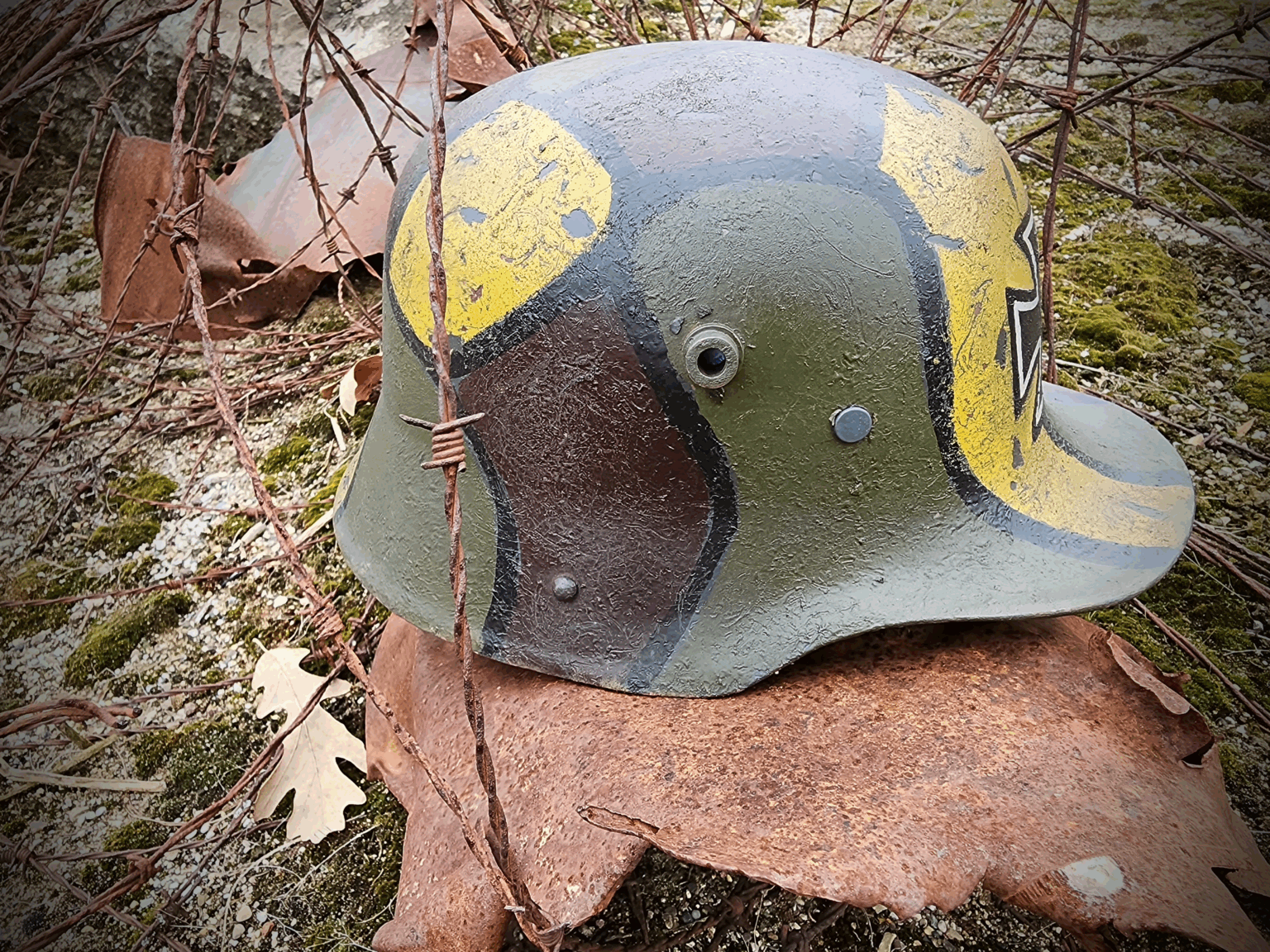 GERMAN WW1 M1916 M16 STAHLHELM HELMET 18 gauge steel With Aged ...