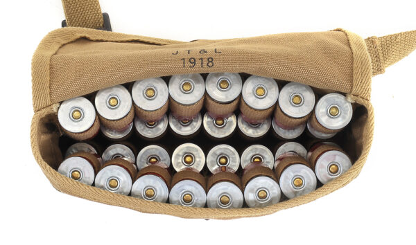 US WW1 Canvas Shotgun Shell Ammunition Pouch Marked JT&L 1918 Holds 32 ...